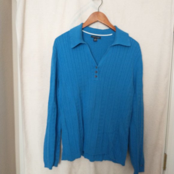 Tommy Hilfiger | Sweaters | Tommy Hilfiger Turquoise Cabled Sweater ...